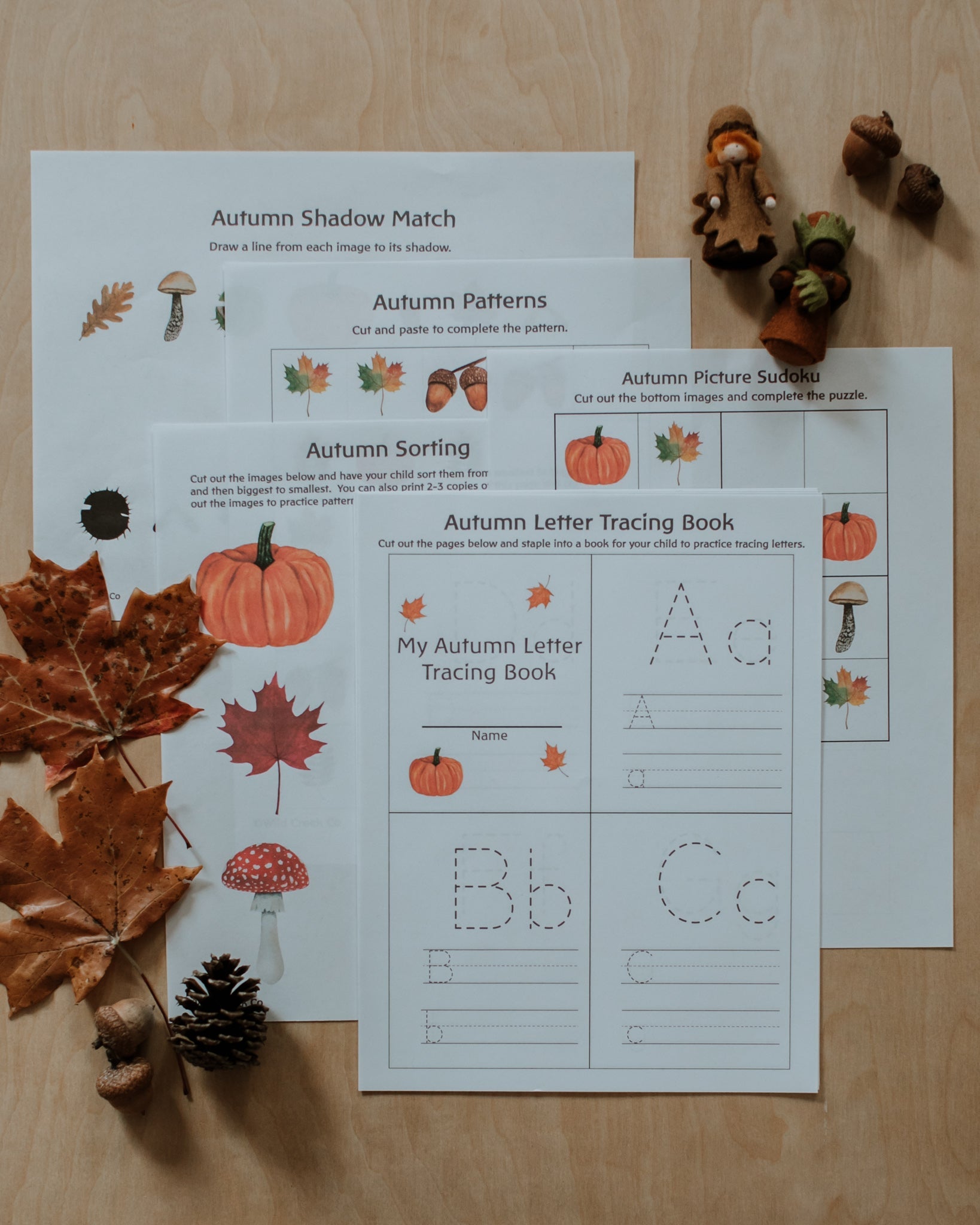 Preschool + Kindergarten Autumn Activity Pack Printable– Wild Creek Co